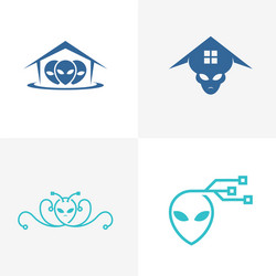 Tech alien logo design alien design template Vector Image