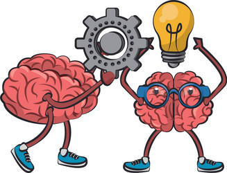 Human brain intelligence and creativity cartoons Vector Image