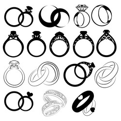 Wedding rings Royalty Free Vector Image - VectorStock