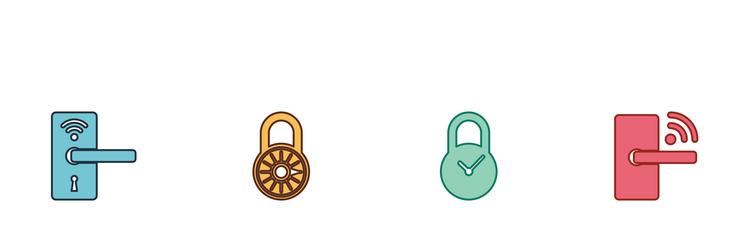 Set Safe Combination Lock Wheel Password Vector Image