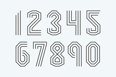 Numbers set 3d bold slanted style Royalty Free Vector Image