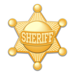Sheriff five pointed star icon Royalty Free Vector Image