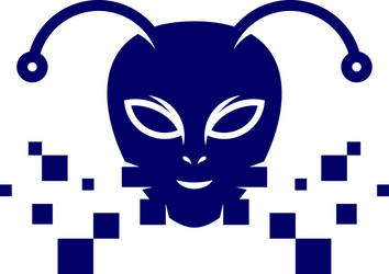 Tech alien logo design template Royalty Free Vector Image