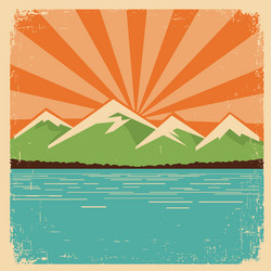 Nature sceneries colorful vintage posters Vector Image