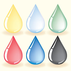 Colorful drops set Royalty Free Vector Image - VectorStock