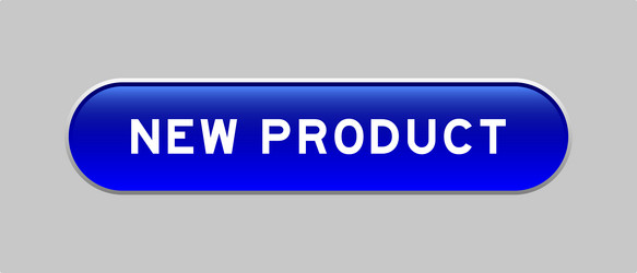 Blue color capsule shape button with word new Vector Image