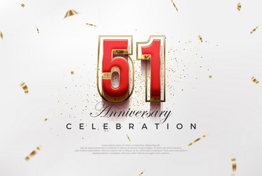 Modern 51st anniversary design premium Royalty Free Vector