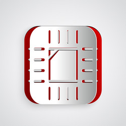 Paper cut computer processor with microcircuits Vector Image