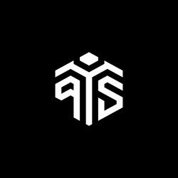 Ps monogram logo with square rotate style outline Vector Image
