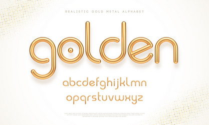 Realistic gold metal font modern minimal Vector Image