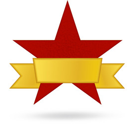 Red star award with shiny ribbon space Royalty Free Vector