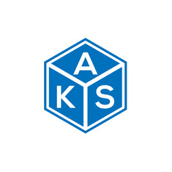 Aks letter logo design on black background Vector Image