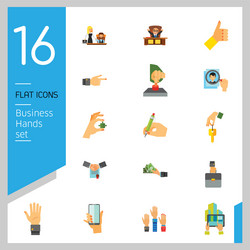 Business hands icon set Royalty Free Vector Image