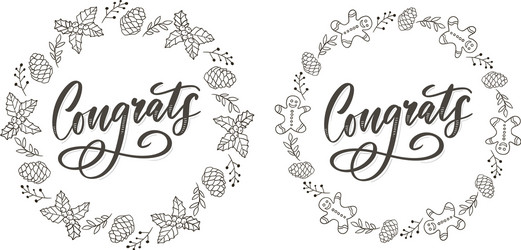 Congratulations hand lettering calligraphic Vector Image