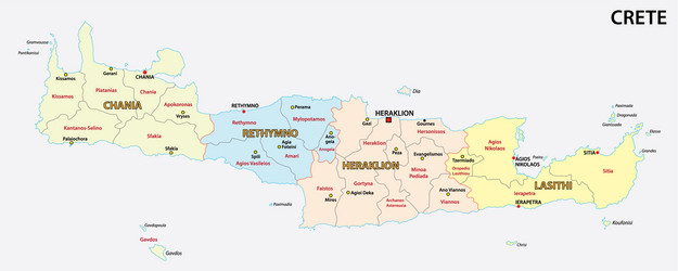 Crete Greece Map Vector Images (over 620)