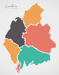 Modern map - lancashire county with districts Vector Image