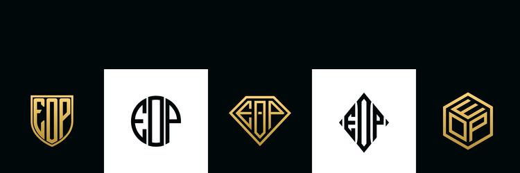 Initial letters exp logo designs bundle Royalty Free Vector