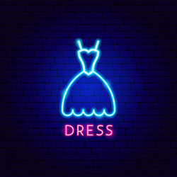 Bride dress neon sign Royalty Free Vector Image