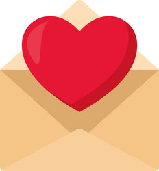 Envelope with one card and heart coming out Vector Image