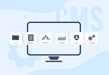 Cms content management system icon Royalty Free Vector Image