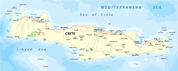 Crete administrative and political map Royalty Free Vector
