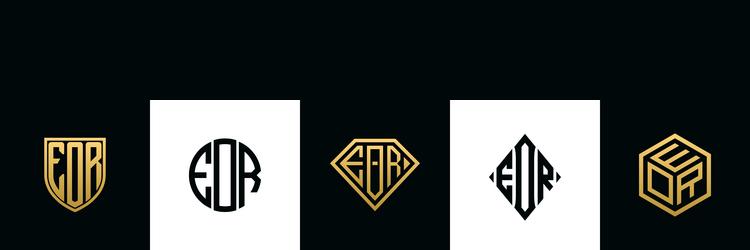 Initial letters ert logo designs bundle Royalty Free Vector