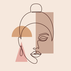 Minimal woman face Royalty Free Vector Image - VectorStock
