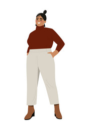 Person with big chubby figure Royalty Free Vector Image