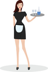Two cute waitress Royalty Free Vector Image - VectorStock