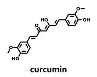 Curcumin turmeric spice molecule skeletal formula Vector Image
