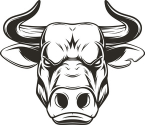 Vintage powerful bull head concept Royalty Free Vector Image