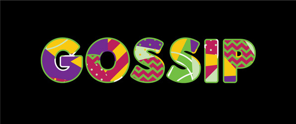 Gossip concept retro colorful word art Royalty Free Vector