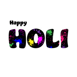 Happy holi text letters Royalty Free Vector Image