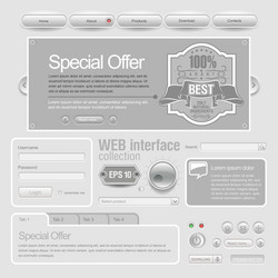Web ui elements design gray Royalty Free Vector Image