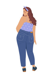Person with big chubby figure Royalty Free Vector Image