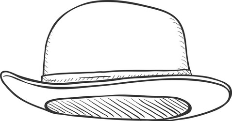 Bowler Hat Line Drawing Vector Images (over 340)