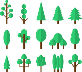 Cartoon trees set Royalty Free Vector Image - VectorStock