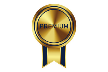 Award badge in gold color Royalty Free Vector Image