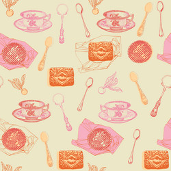 Elegant Tea Party Pattern Royalty Free Vector Image