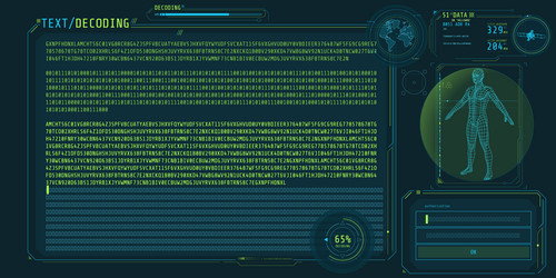 Hud interface design for decoding big data Vector Image