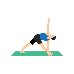 Revolved triangle yoga pose parivrtta trikonasana Vector Image