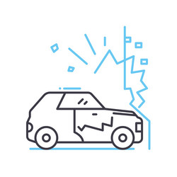 Car crash line icon outline symbol Royalty Free Vector Image