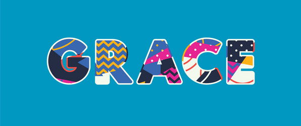 Grace theme word art Royalty Free Vector Image