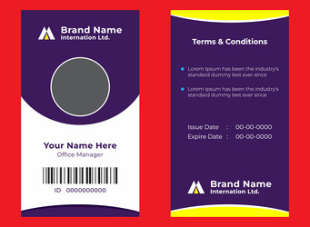 Modern and professional business id card design Vector Image