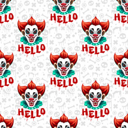 Creepy clown font with killer Royalty Free Vector Image