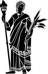 Goddess hestia or vesta with a torch Royalty Free Vector