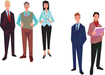 Three office workers employees managers Royalty Free Vector