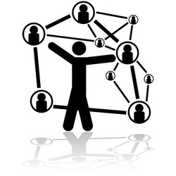 People connections doodle Royalty Free Vector Image