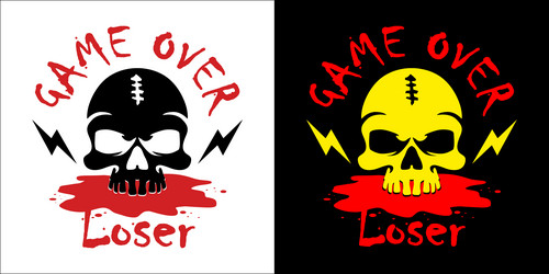 Skull game over icon Royalty Free Vector Image