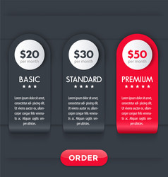 Banner for tariffs with price template Royalty Free Vector